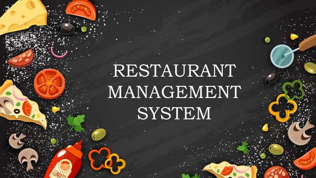 Restaurant Management system Project | PPTX