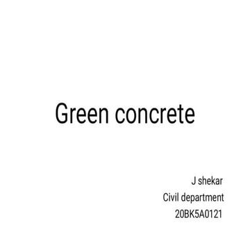 Green concrete | PPTX