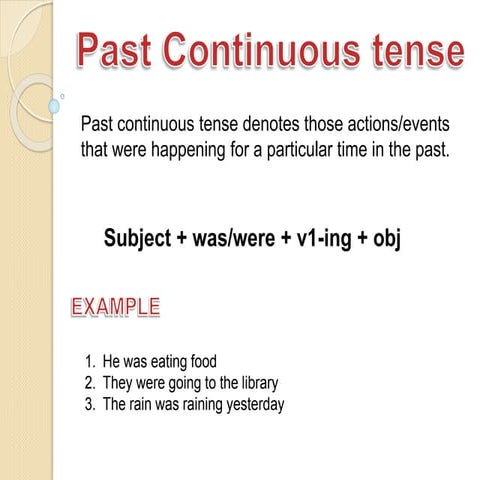 What Is Past Continuous Tense ? | PPT