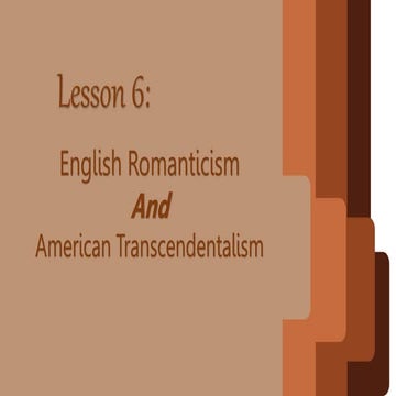 Romanticism, Transcendentalism and Gothic Lit | PPTX