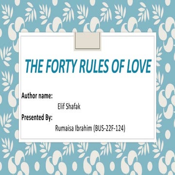 Forty rules of love | PPTX