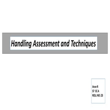 handling assessment and techniques | PPTX