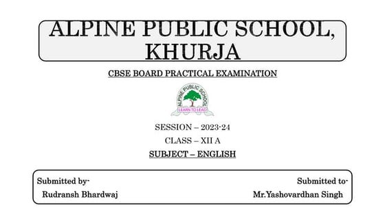 On the face of it English project for class 12 students | PDF