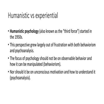 humanistic vs existential | PPTX