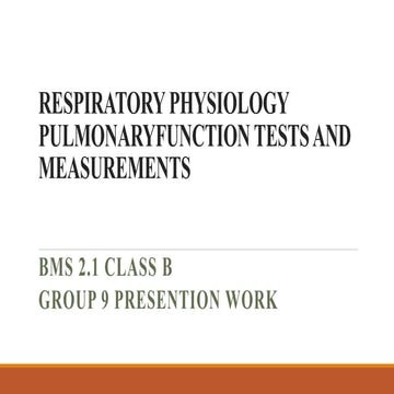 Pulmonary Function Tests and Measurement. | PPTX