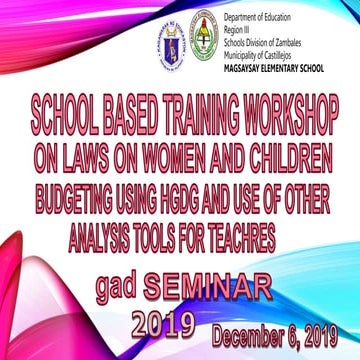 sbm and Gad training on laws on women and children | PPTX