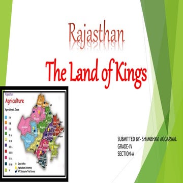 PPT ON STATE OF RAJASTHAN IN INDIA pptx | PPTX