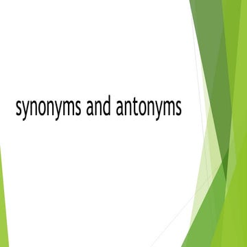 Synonyms and Antonyms English Four Quarter 3 | PPTX