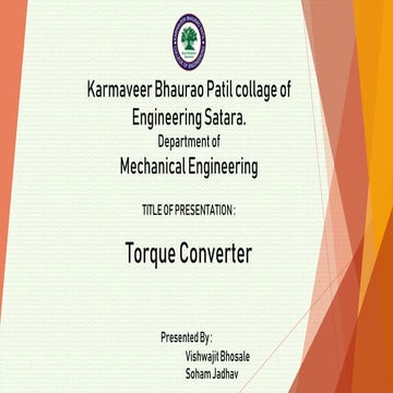 Torque converter In automobile engineering | PPTX