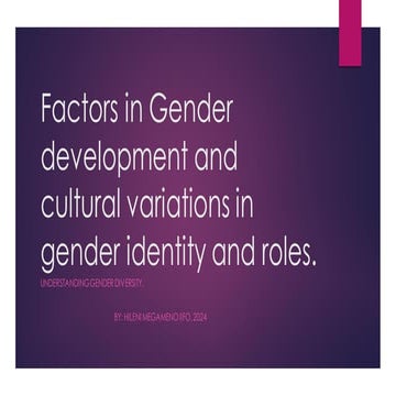 Gender development and cultural variations | PPT | Free Download