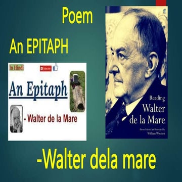 An epitaph 100 marks poem bihar board examination | PPTX