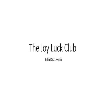 The Joy Luck Club Presentation - Theme analysis | PPTX