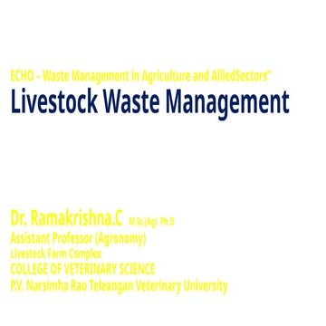 livestock waste management by Ramakrishna C .pptx