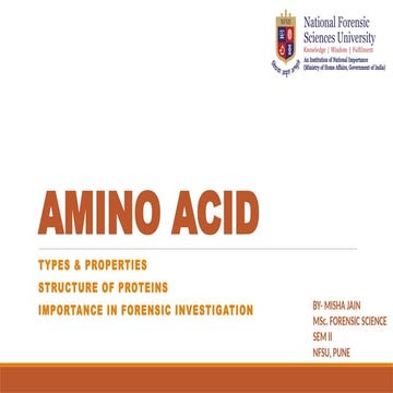 AMINO ACIDS ( types and forensic importance) | PPTX