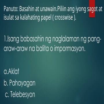 Diyaryo o Pahayagan | PPTX