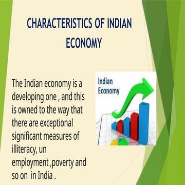 Presentation of characteristics of Indian Economy. | PPTX