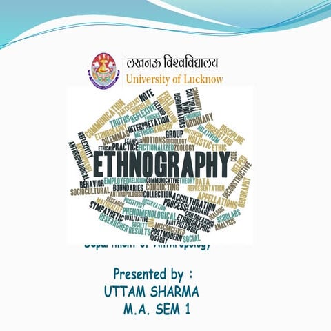 Presentation on ethnography as a research tool | PPTX