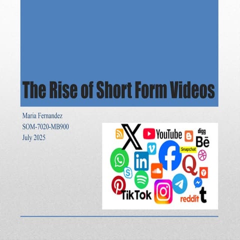 Short-Form Videos- Media and Marketing (Maria Fernandez) | PPTX