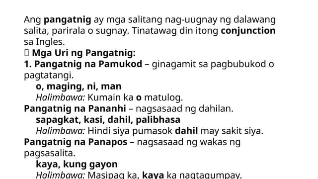 Pangngatnig || Panlinaw ||Panubali II Paninsay || Pamukod || Pananhi ...