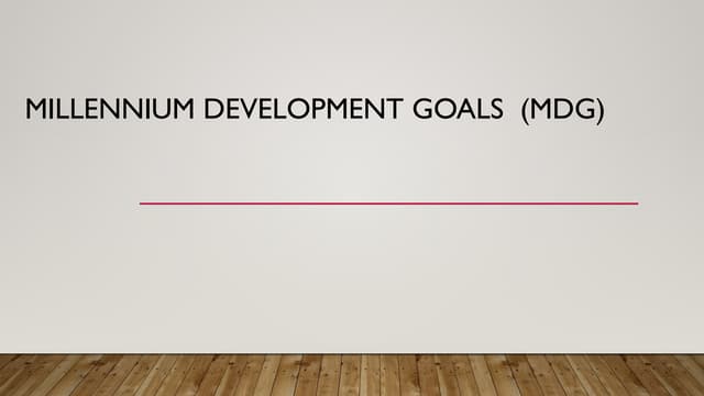 8 Millennium Development Goals (MDG) | PPTX
