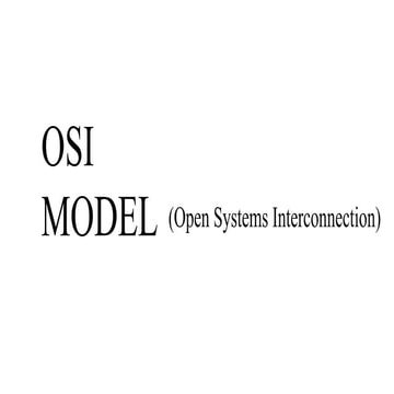 What is OSI(open system interconnect) layers | PPTX