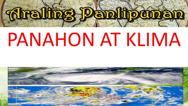 Klima at panahon sa Pilipinas | PPT