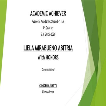HONOR ROLL PRENTATION FOR ACADEMIC EXCELLENCE | PPTX