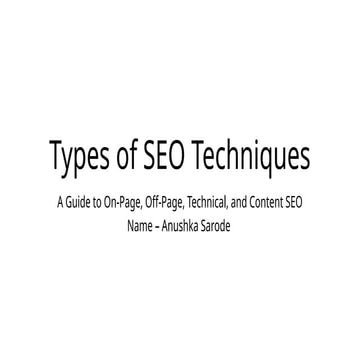 Types of SEO ,introduction ,on pages,off pages and etc | PPTX