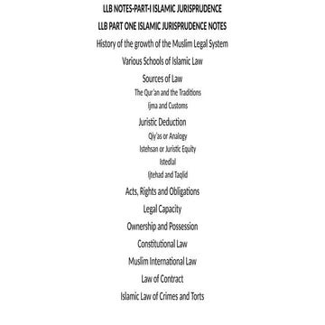 Presentation1.pptx LLB NOTES-PART-I ISLAMIC JURISPRUDENCE LLB PART ONE ...