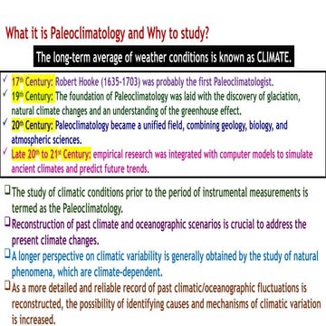 what is paleoclimatology and its history | PPTX