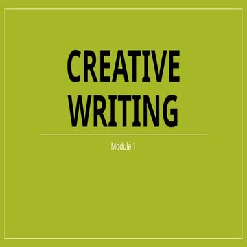 Introduction to Creative Writing | PDF
