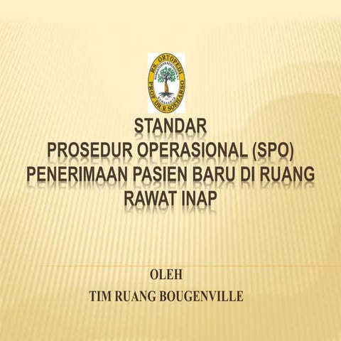 Standar Prosedur Operasional Penerimaan Pasien Baru di Ruang Rawat Inap ...