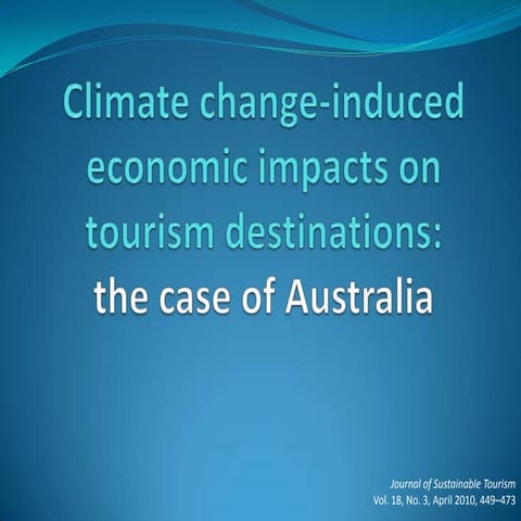Climate change-induced economic impacts on tourism destinations: | PPTX