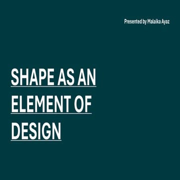 Shape as an element of design related to art and design | PDF