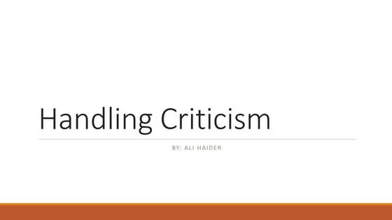 Constructive criticism | PPT