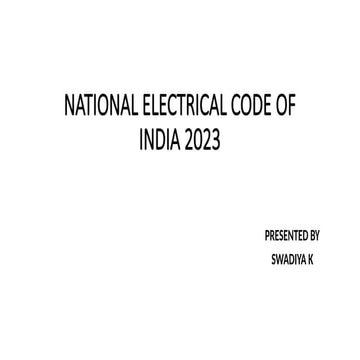 National Electrical Code 2023 Of India Standards | PPTX
