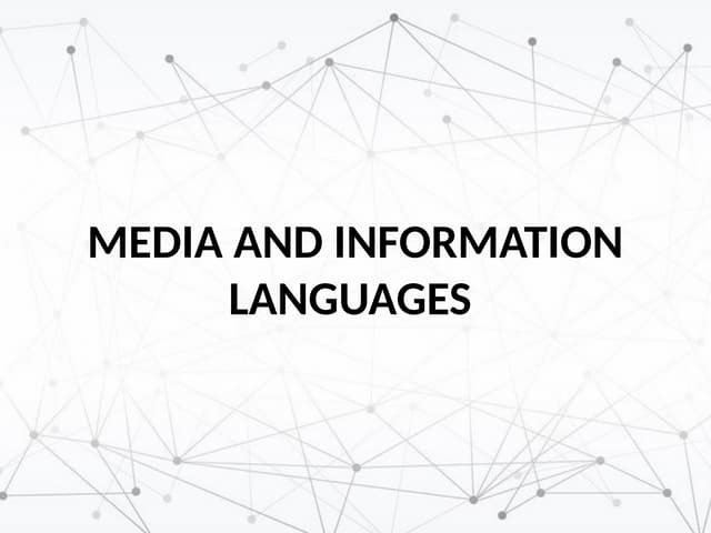 Media language | PPTX