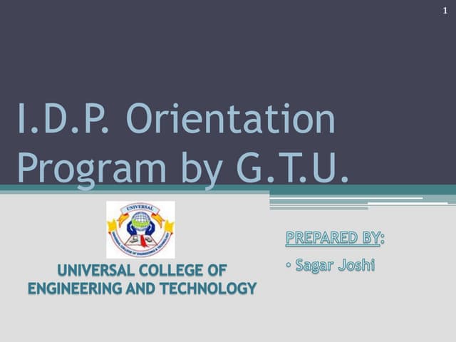 Idp And Udp Project Of Gtu Detail Information Ppt
