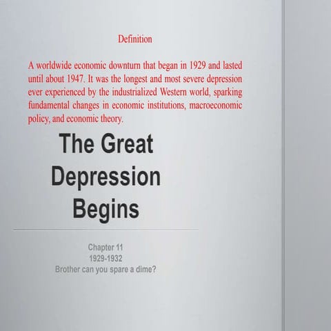 The Great Depression: Causes and Effects | PPTX