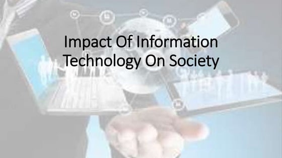 Negative Impact of ICT (Information and Communication Technology)In the ...