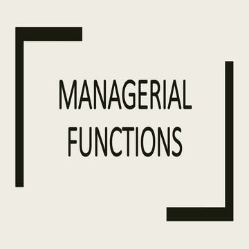 Managerial Functions of An Entrepreneur | PPTX