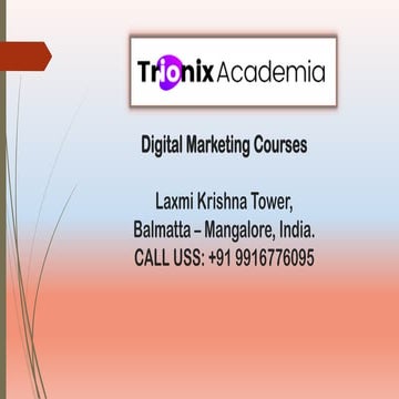 DIGITAL MARKETING AND SEO COURSE IN MANGALORE | PPT