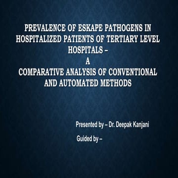 Prevalence of ESKAPE pathogens in hospitalized patients | PPTX