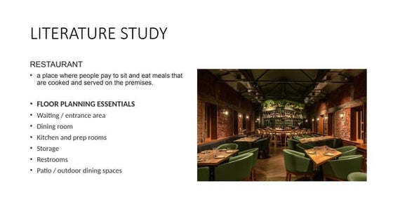 desktop study of restaurant architecture | PPT