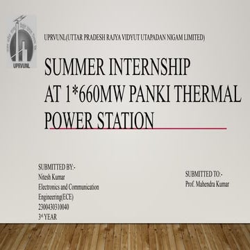 Panki thermal power plant Kanpur Nagar up | PPTX