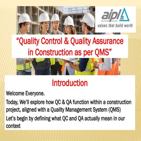 Quality Management In Construction | PPTX
