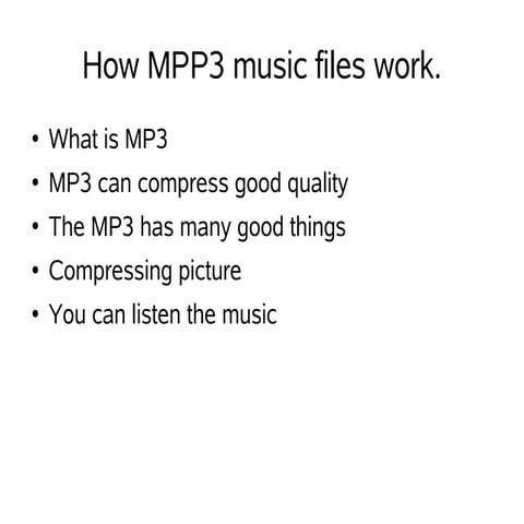 Mp3 player working by digital signal processing | PPTX