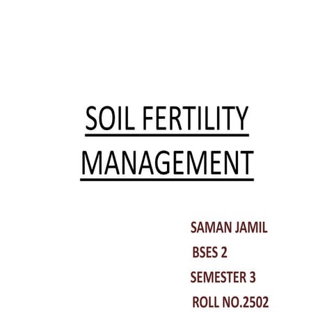 Historical background of Soil Fertility | PPTX