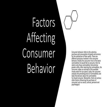 Factors Affecting Consumer Behavior Pptx Household Supplies Shopping