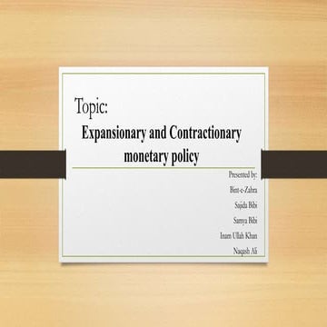 Topic: Expansionary and Contractionary Monetary Policy | Course: Money ...